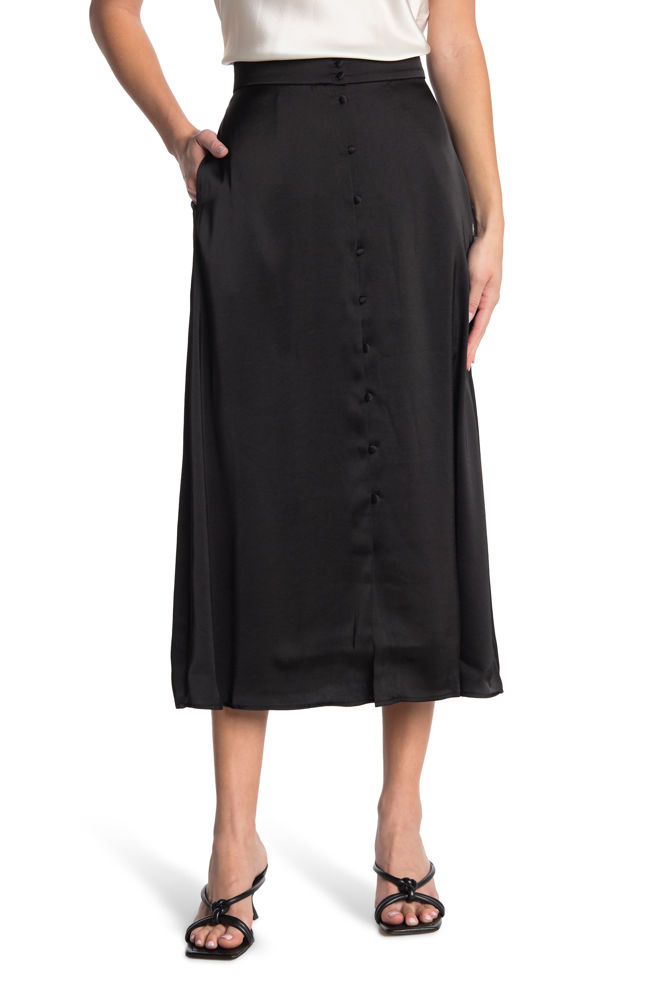 Samsøe Samsøe SAMSOE AND SAMSOE Jetta Satin Midi Skirt | Nordstromrack
