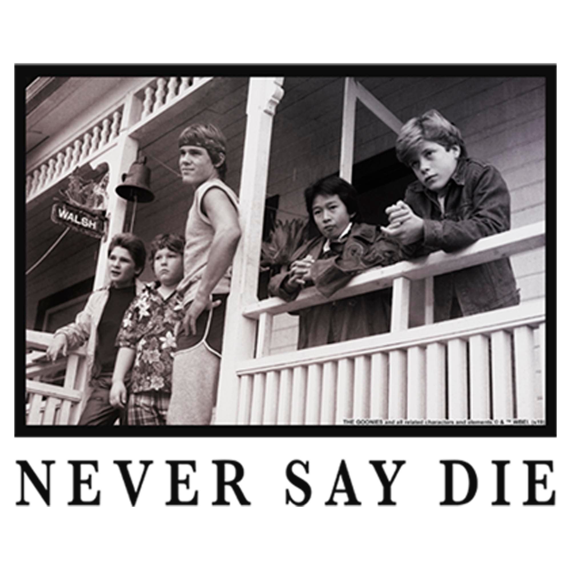 The Goonies Men's The Goonies Never Say Die Photo Graphic T-Shirt ...