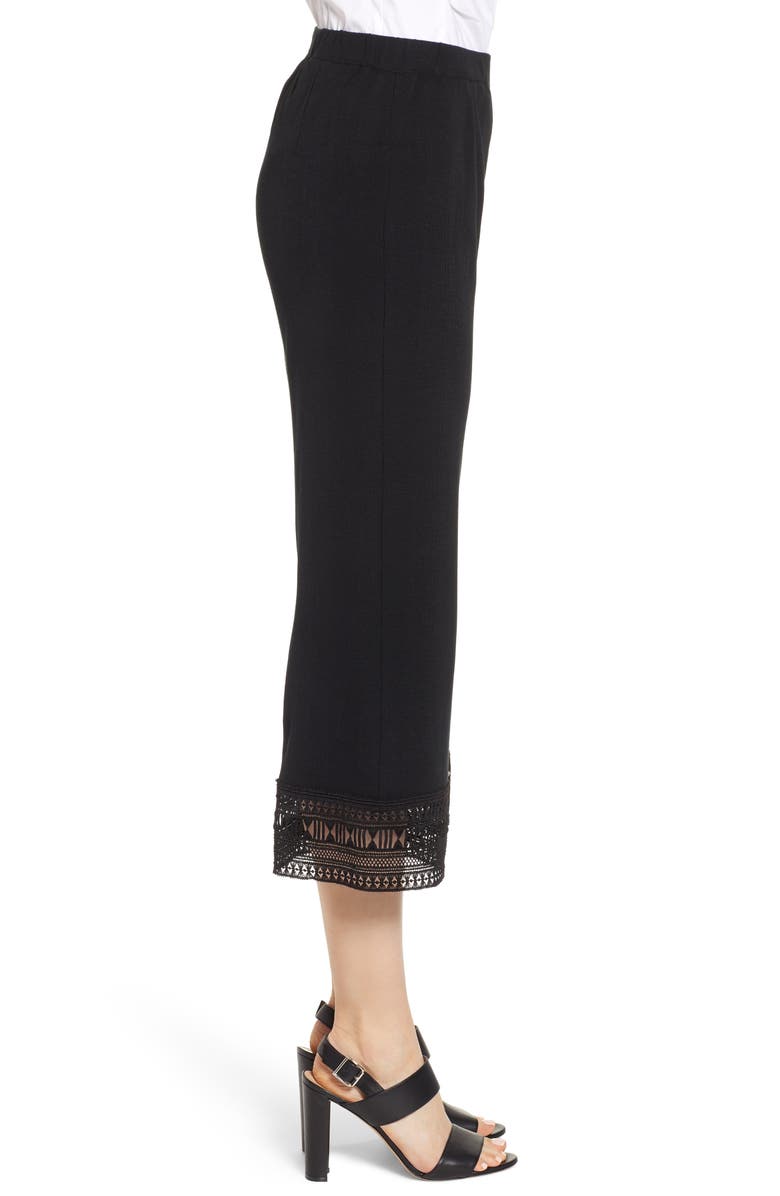Ming Wang Lace Trim Knit Crop Pants | Nordstrom
