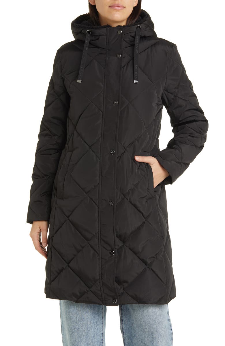 Lauren Ralph Lauren Diamond Quilted Hooded Long Puffer Coat | Nordstrom