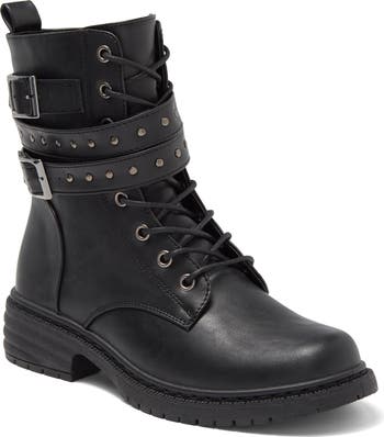 WANTED FOOTWEAR Studded Strap Combat Boot (Women) | Nordstromrack