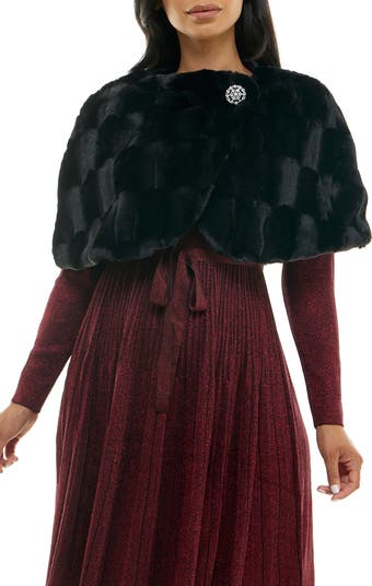 Nina Leonard Wrap Faux Fur Capelet | Nordstromrack