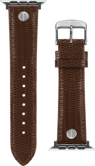 Ted Baker London Lizard Embossed Leather 22mm Apple Watch® Watchband ...