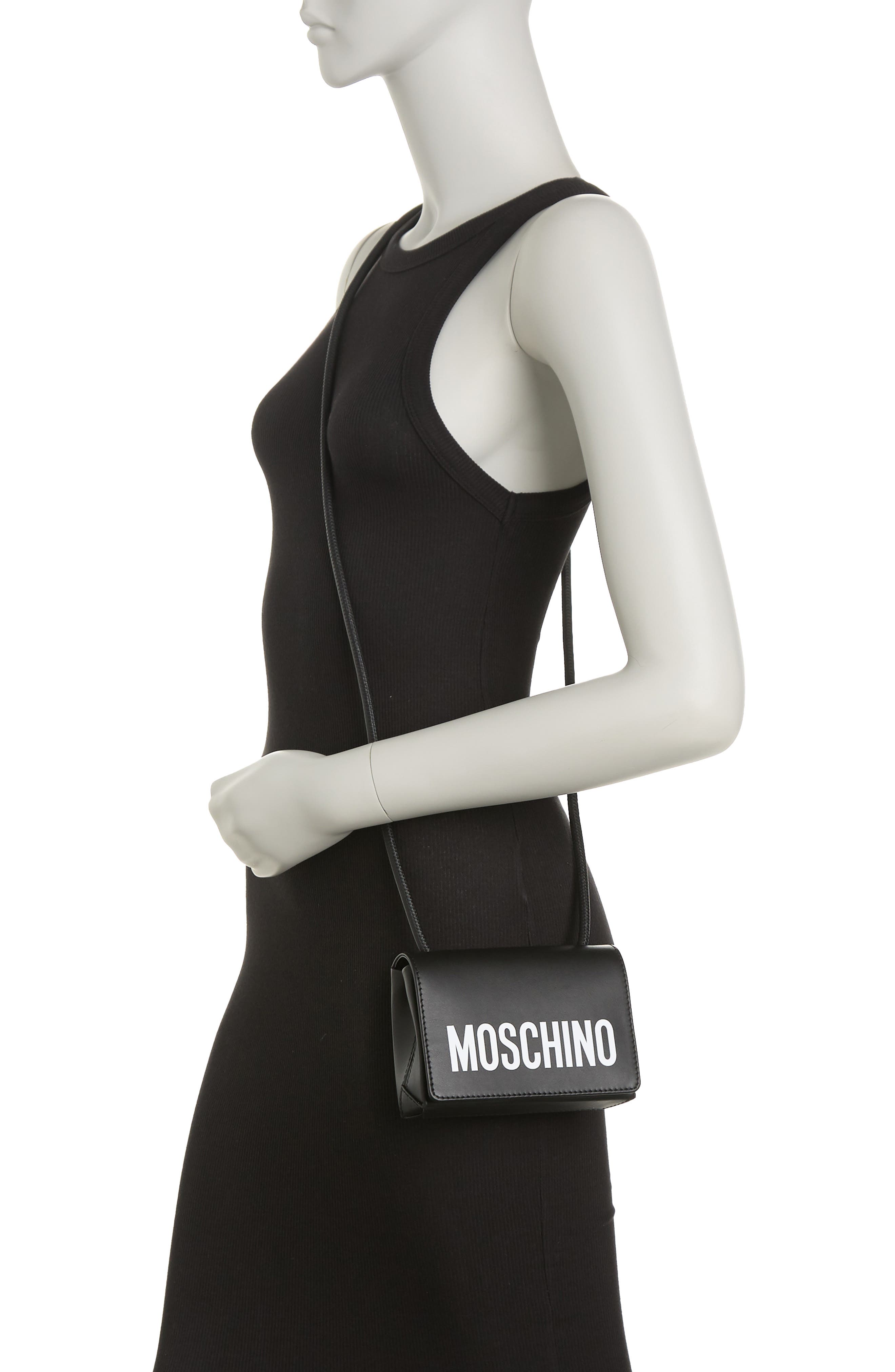 Moschino Logo Print Leather Crossbody Bag | Nordstromrack