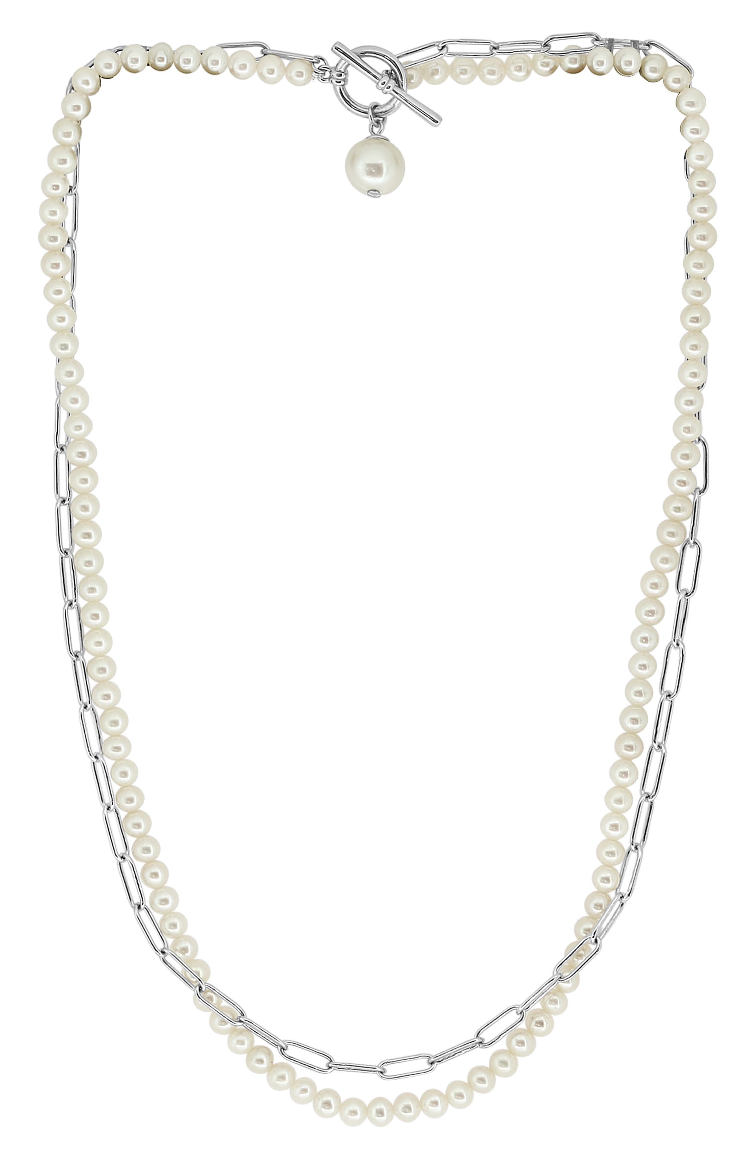 EFFY Sterling Silver Cultured Freshwater Pearl Double Strand Necklace ...