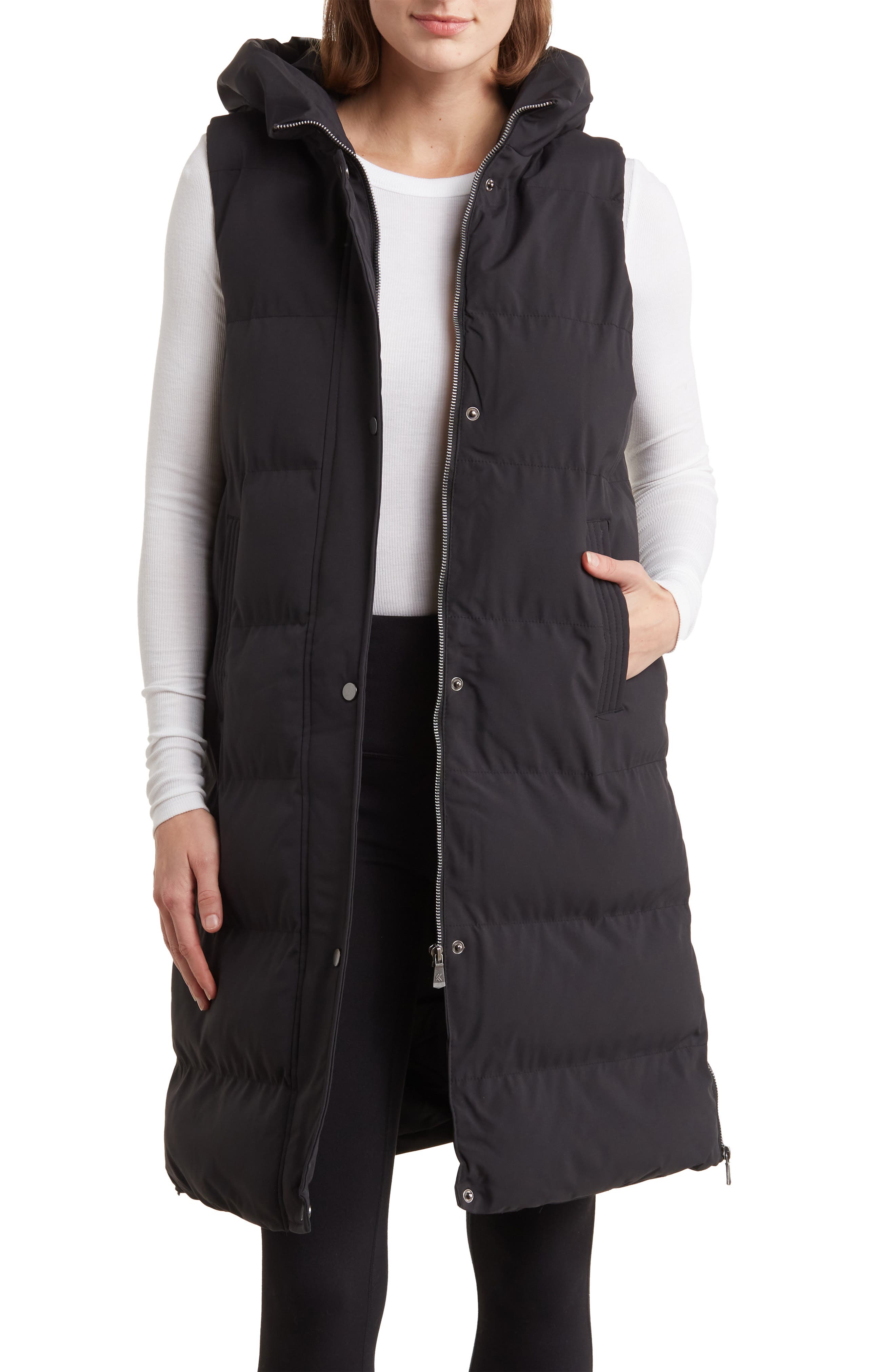 KYODAN Hooded Quilted Long Vest | Nordstromrack