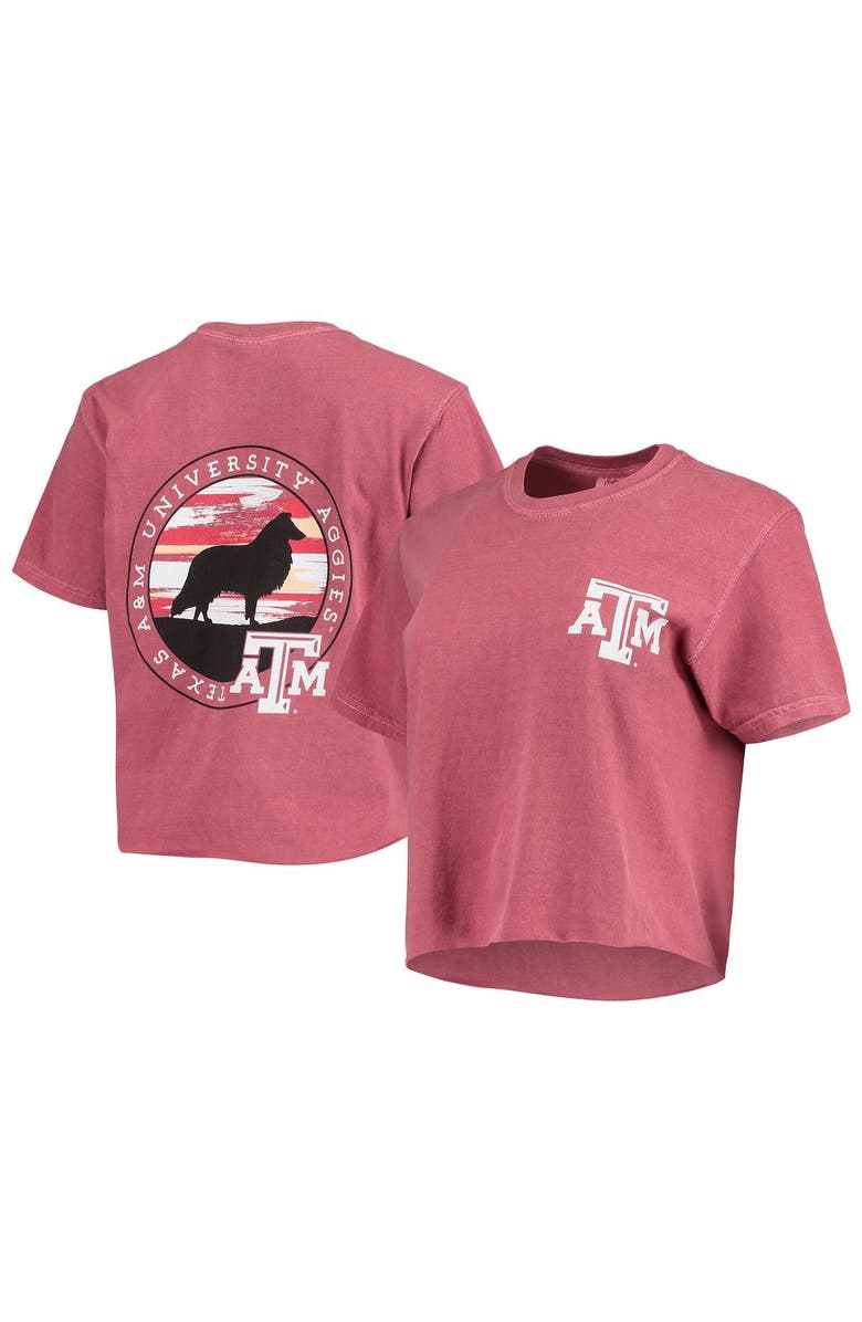 IMAGE ONE Women's Maroon Texas A&M Aggies Circle Scene Comfort Colors ...