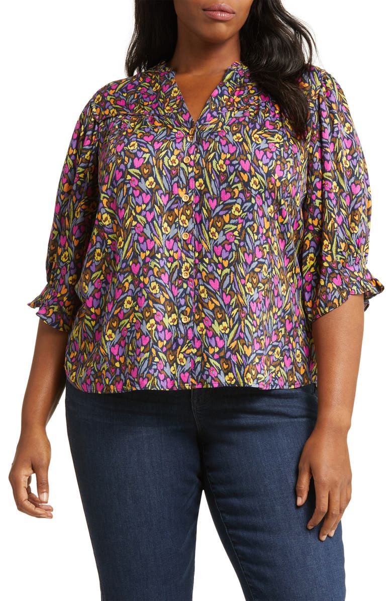 Wit & Wisdom Print Frill Top | Nordstromrack