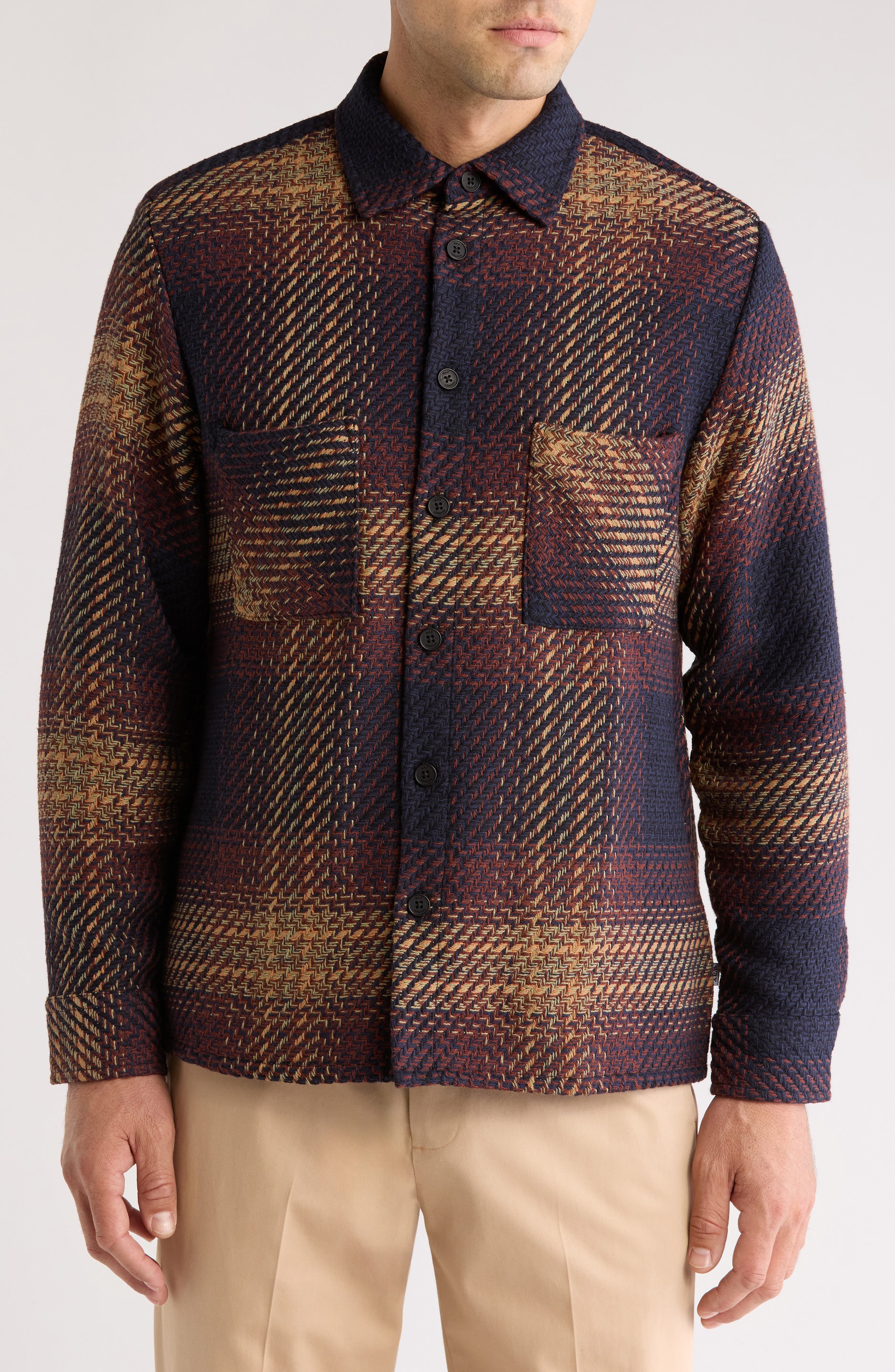 Wax London Whiting Plaid Button-Up Overshirt | Nordstrom