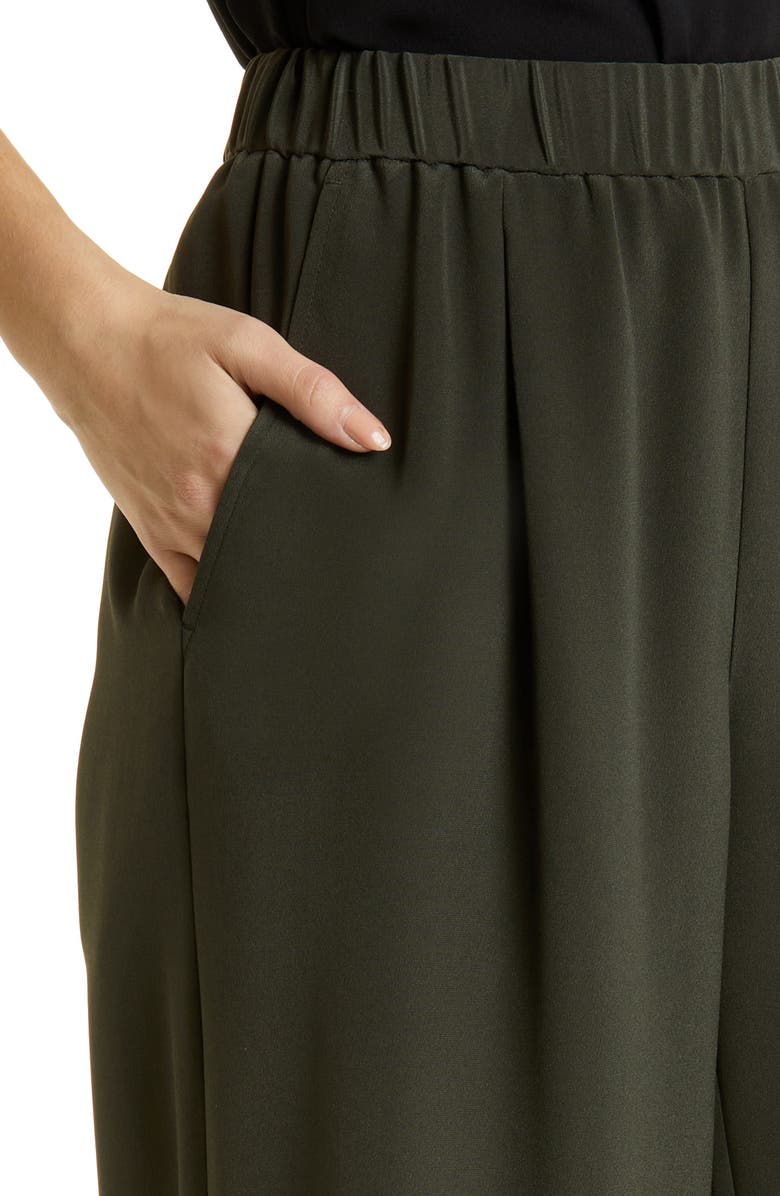 Eileen Fisher High Waist Pleated Wide Leg Silk Pants | Nordstromrack