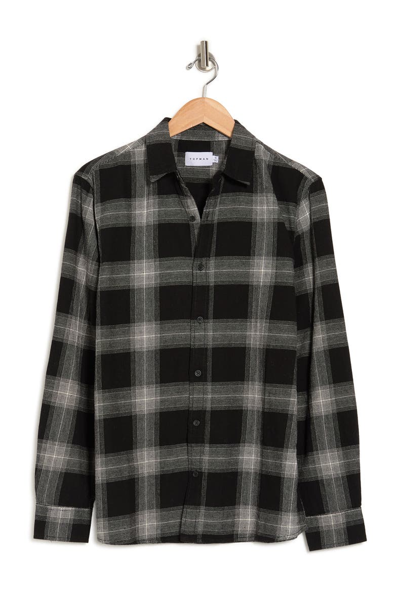 Topman Lightweight Check Button-Up Shirt | Nordstromrack