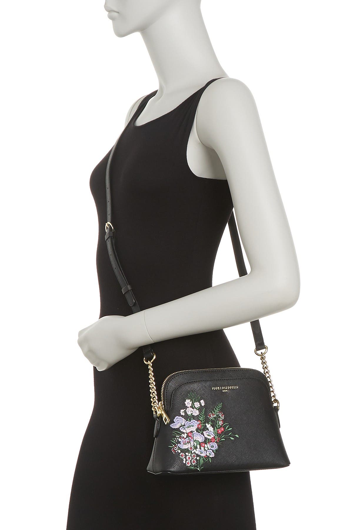 KARL LAGERFELD PARIS Penelope Floral Print Satchel | Nordstromrack