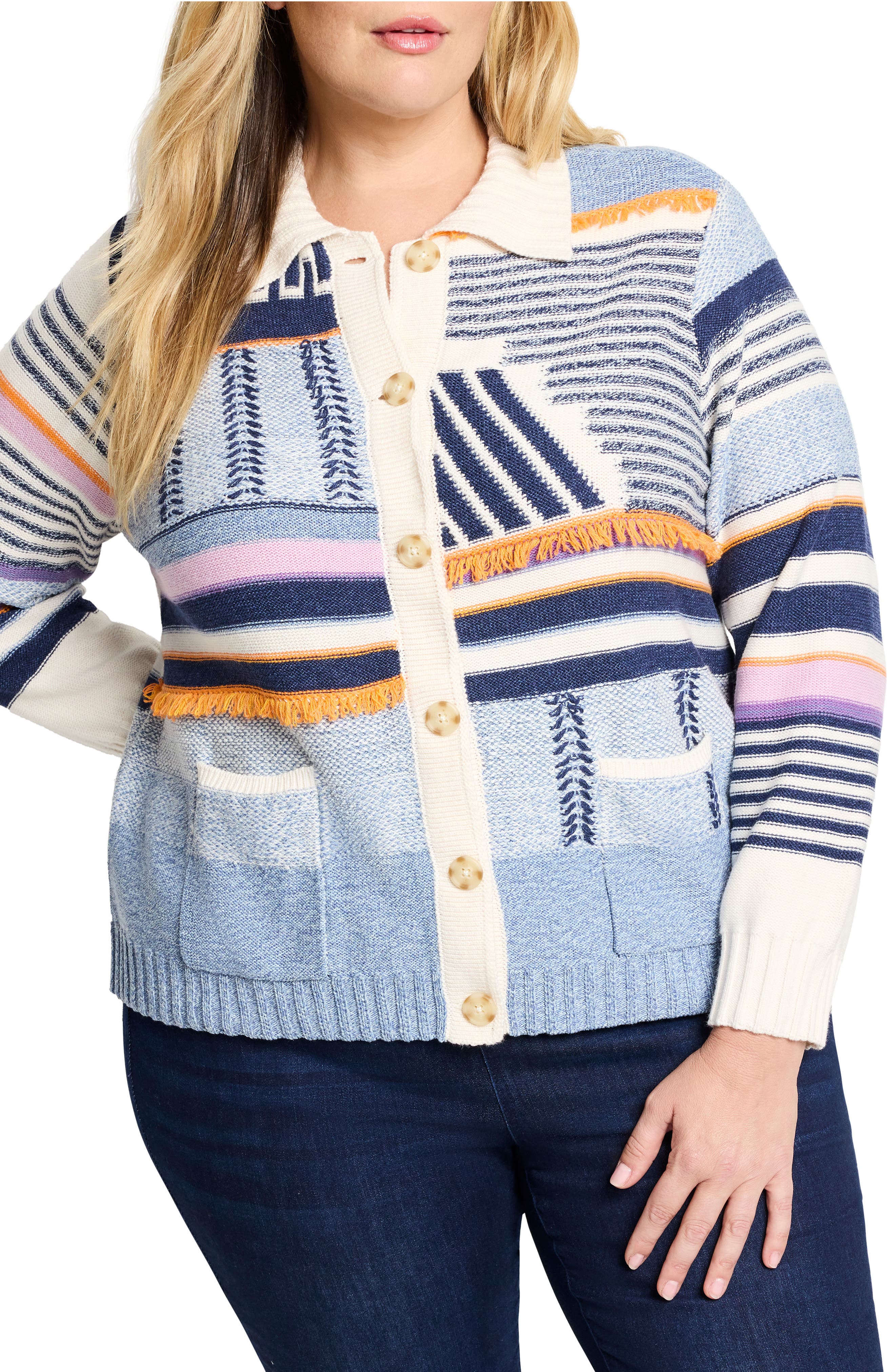 NIC+ZOE Pattern Play Knit Jacket | Nordstromrack