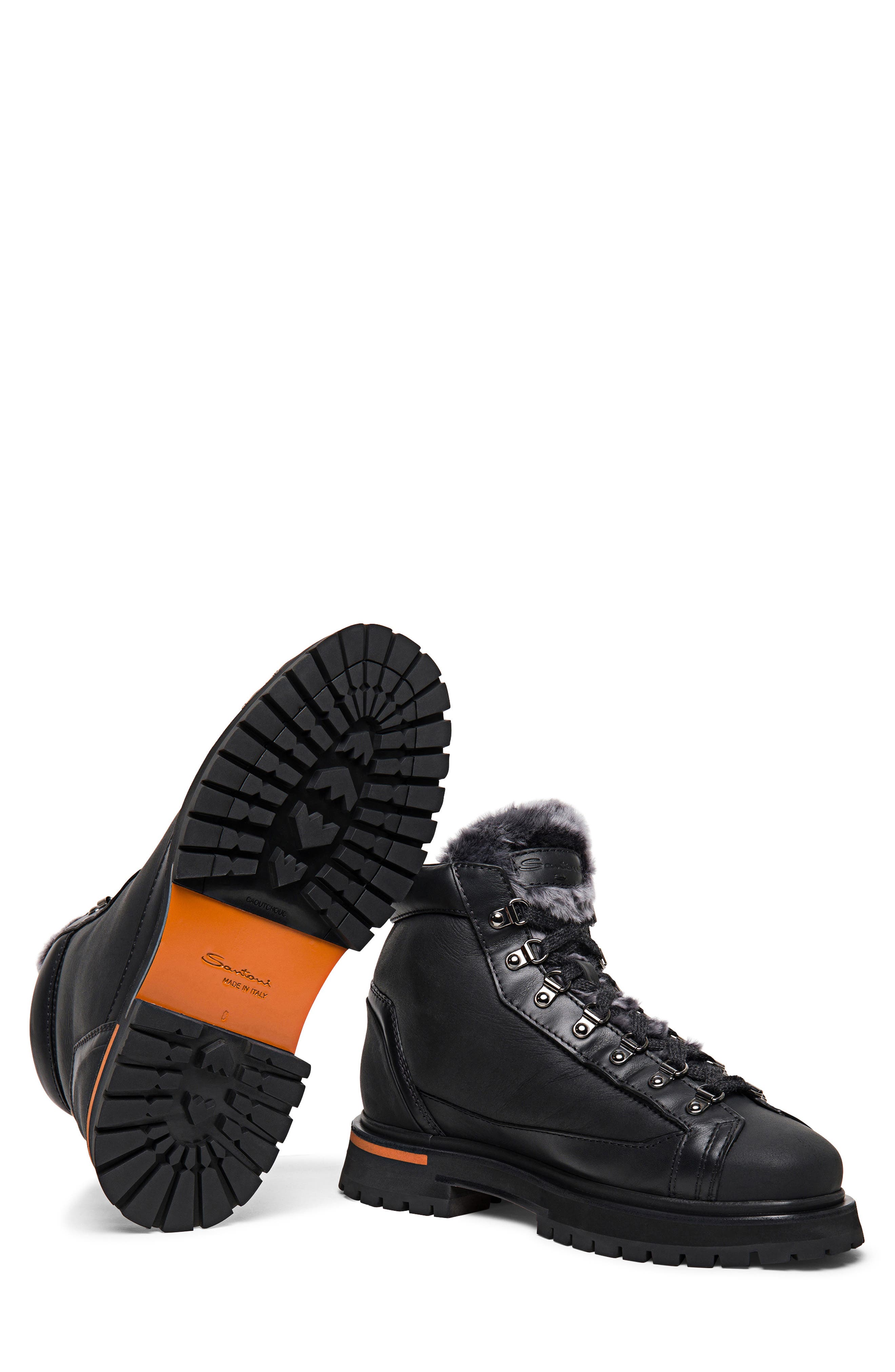 Santoni Decider Genuine Shearling Lined Lug Sole Boot (Men) | Nordstromrack