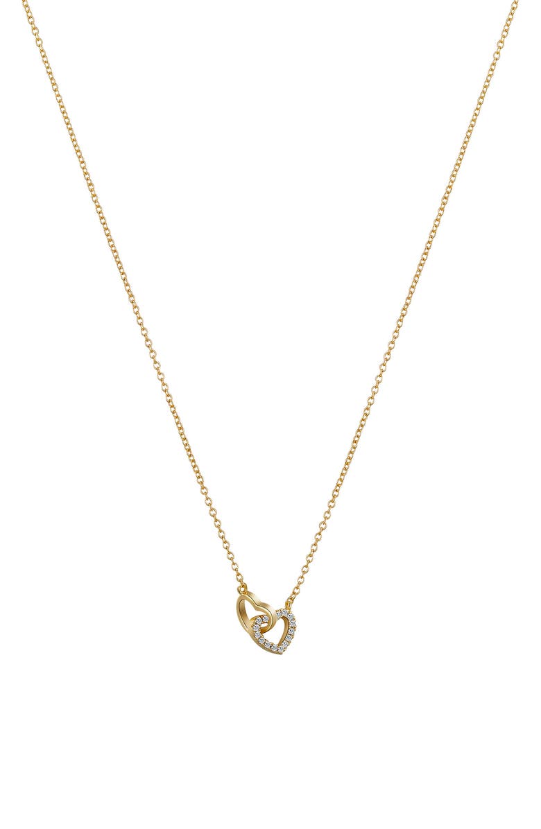 LA ROCKS Pavé CZ Interlocking Hearts Pendant Necklace | Nordstromrack
