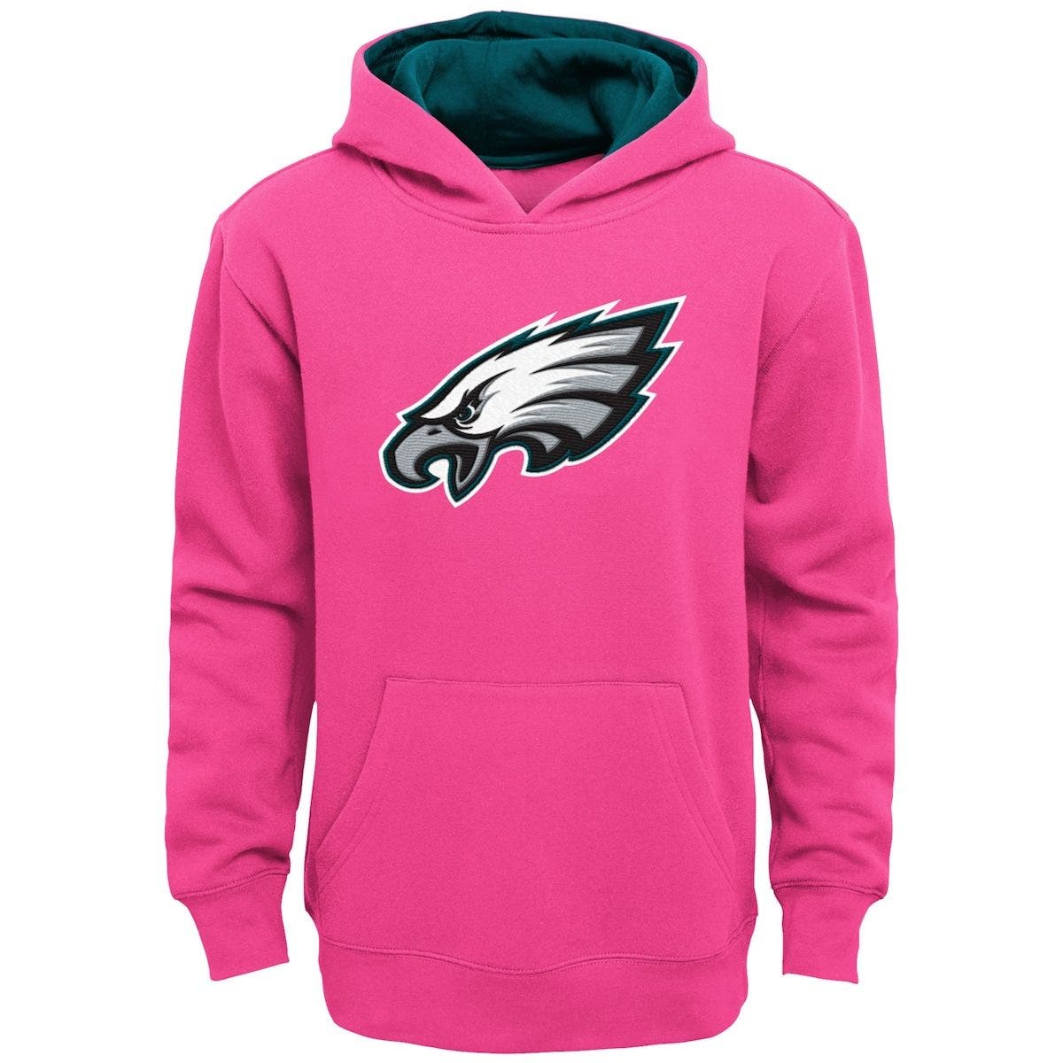 Outerstuff Girls Youth Pink Philadelphia Eagles Prime Pullover Hoodie ...