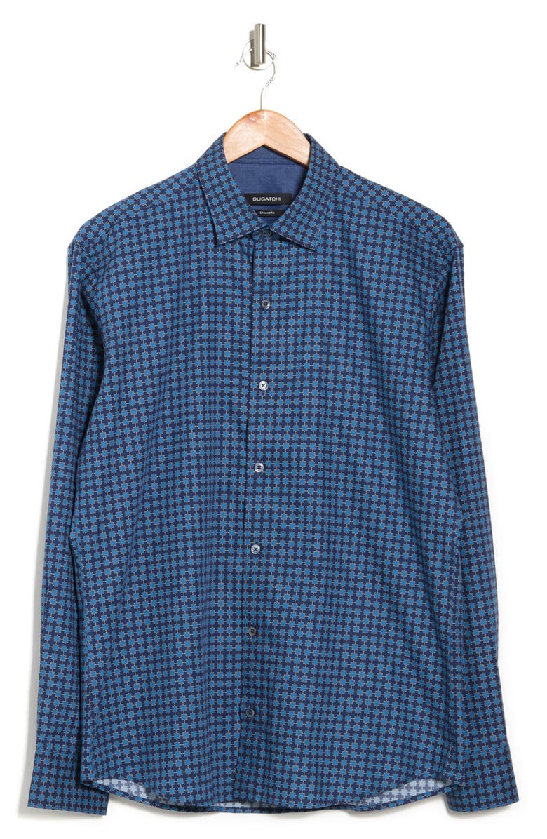 Bugatchi Chain Print Long Sleeve Shaped Fit Shirt | Nordstromrack