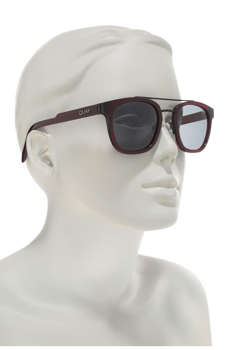 QUAY 43mm Coolin Brow Bar Round Polarized Sunglasses | Nordstromrack