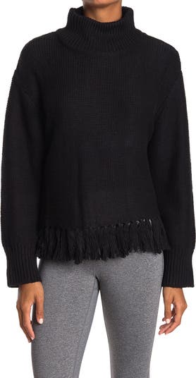 New Balance Balance Fringe Trim Turtleneck Sweater | Nordstromrack