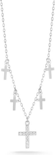 GLAZE JEWELRY Cubic Zirconia Cross Shaker Necklace | Nordstromrack