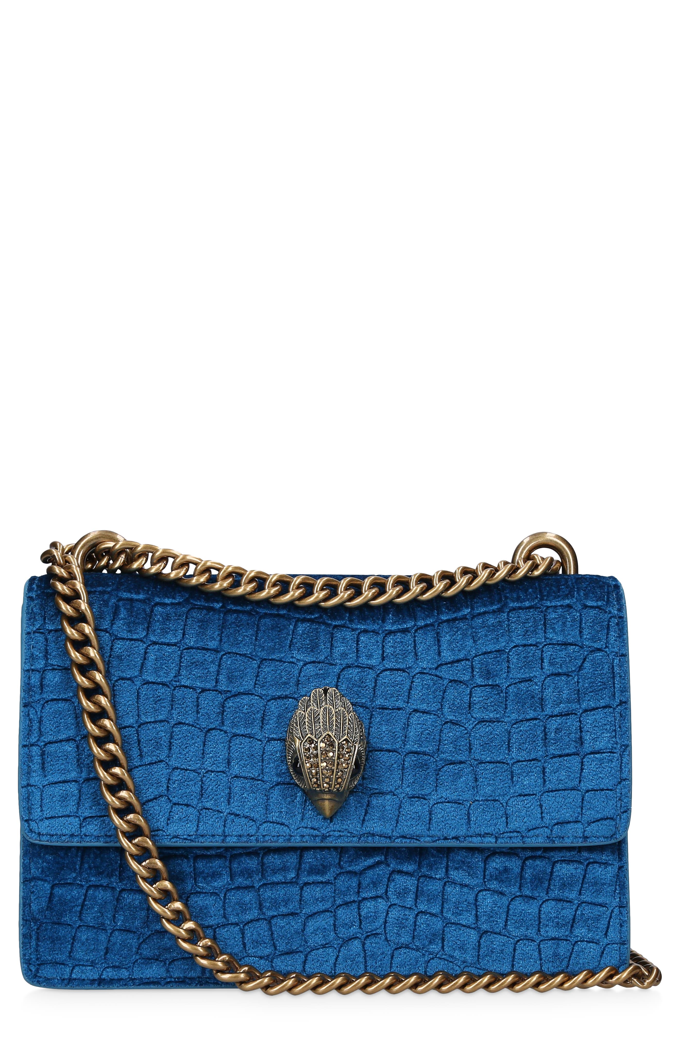 Kurt Geiger London Small Shoreditch Croc Embossed Velvet Crossbody Bag ...