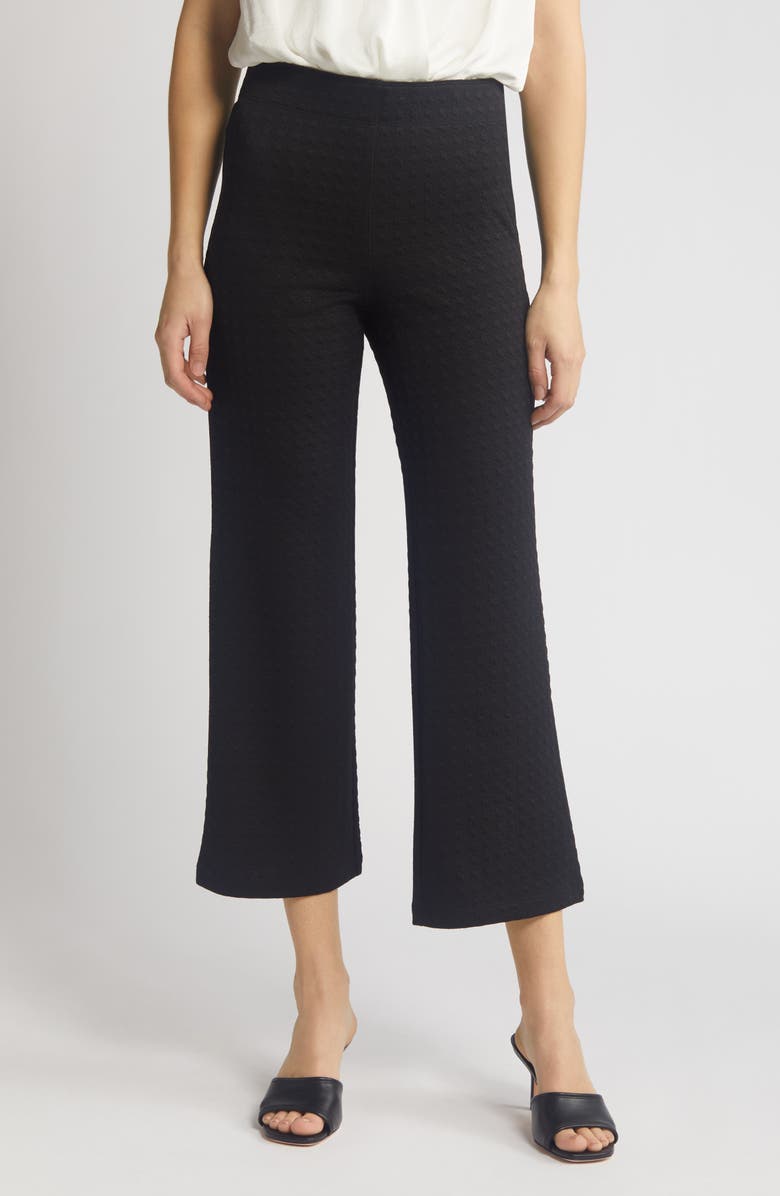 Hue Textured Crop Flare Ponte Knit Pants | Nordstrom