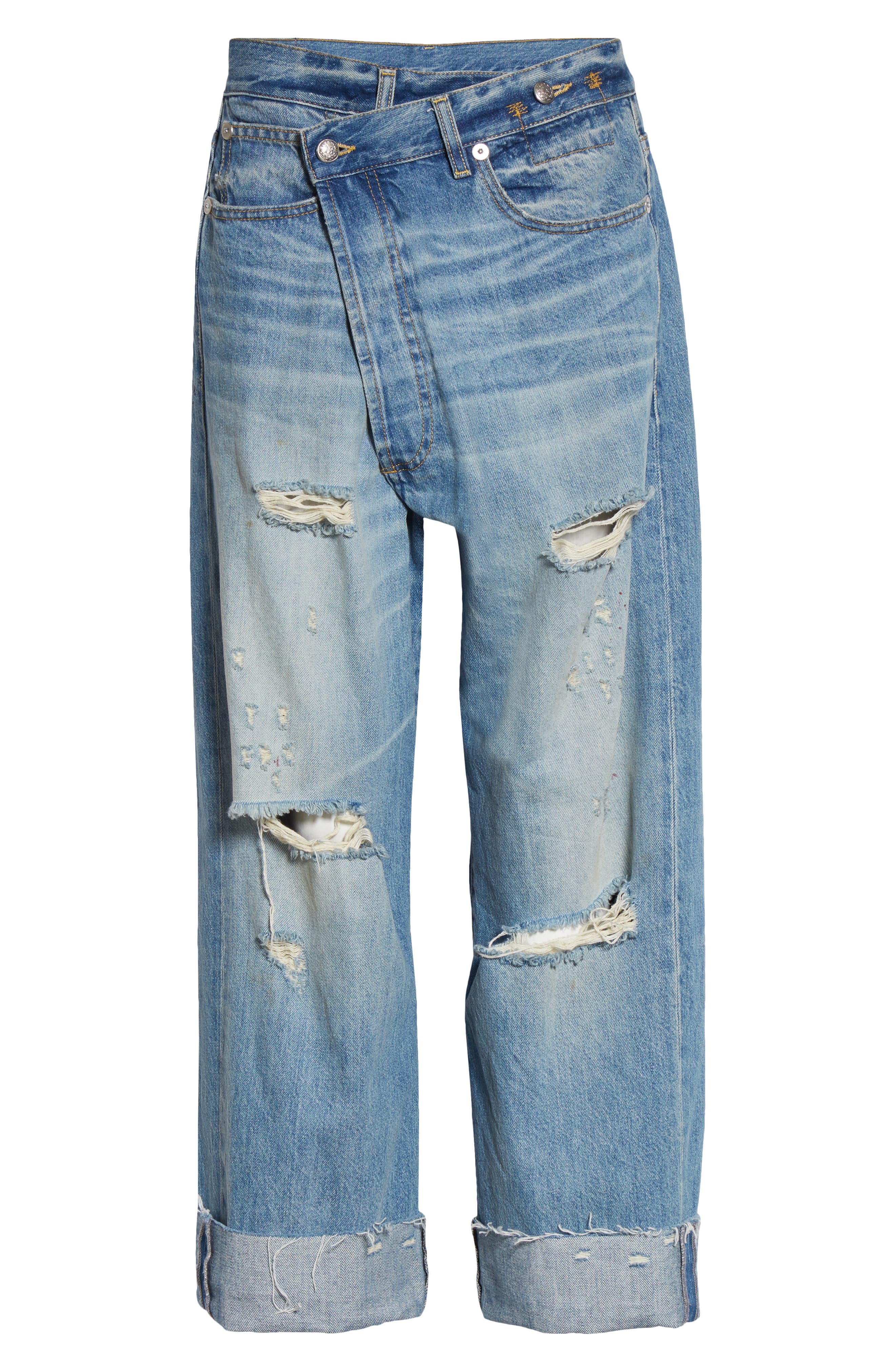 R13 Crossover Ripped Crop Jeans | Nordstrom