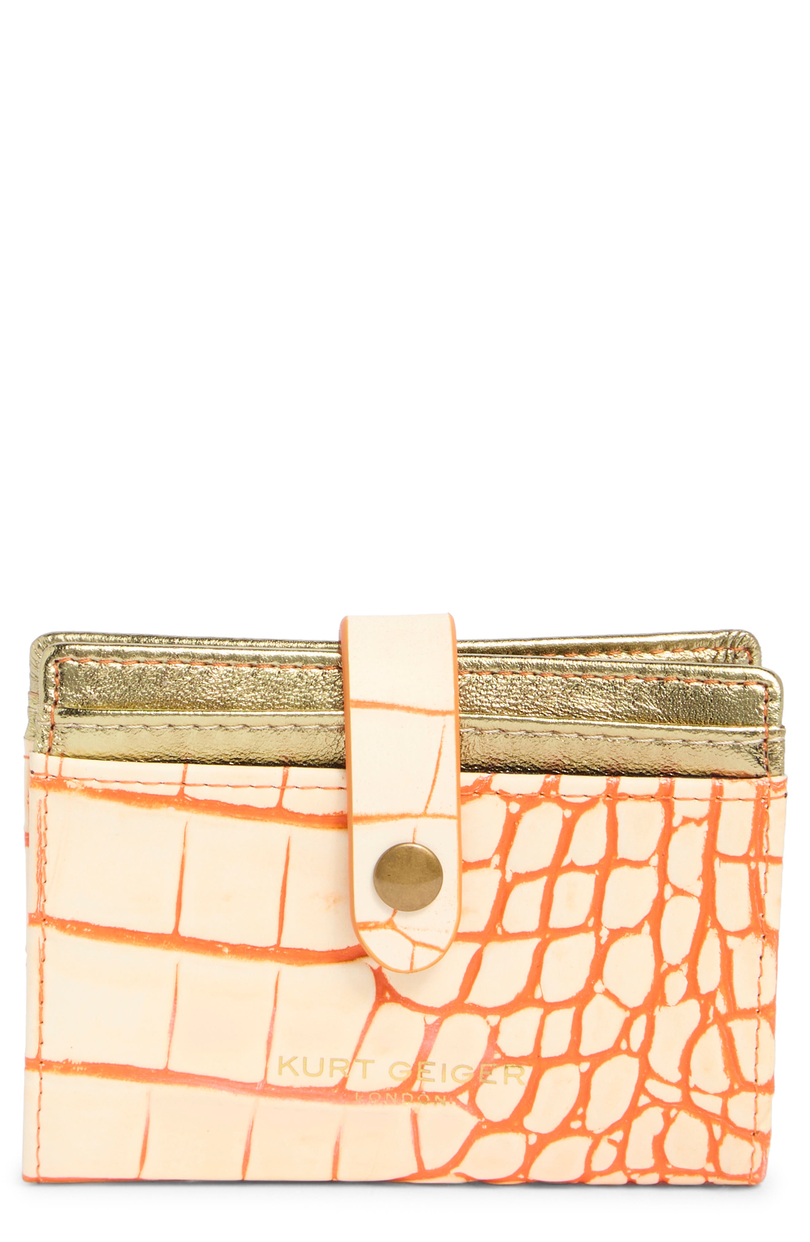 Kurt Geiger London Shoreditch Croc Embossed Leather Card Case ...