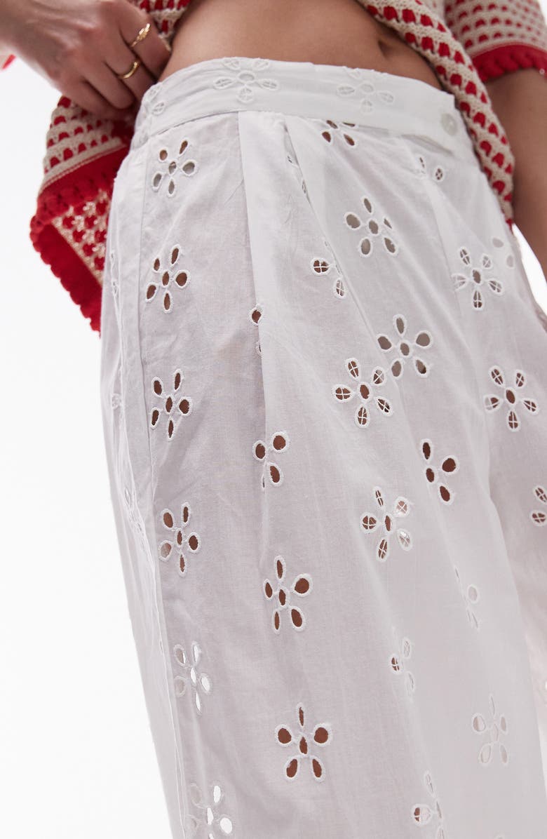 Topshop Cotton Eyelet Wide Leg Cover-Up Pants | Nordstromrack