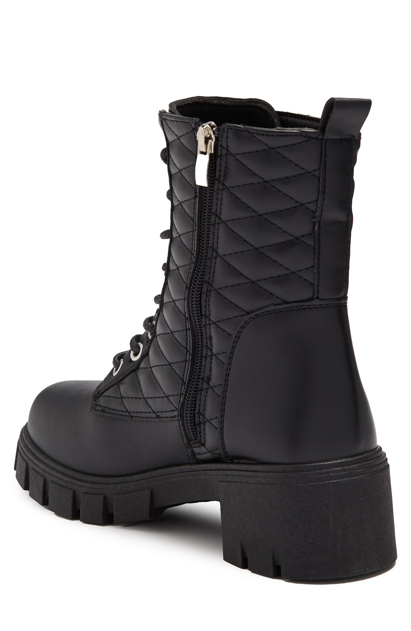 WILD DIVA LOUNGE Quilted Lug Sole Lace-Up Boot (Women) | Nordstromrack