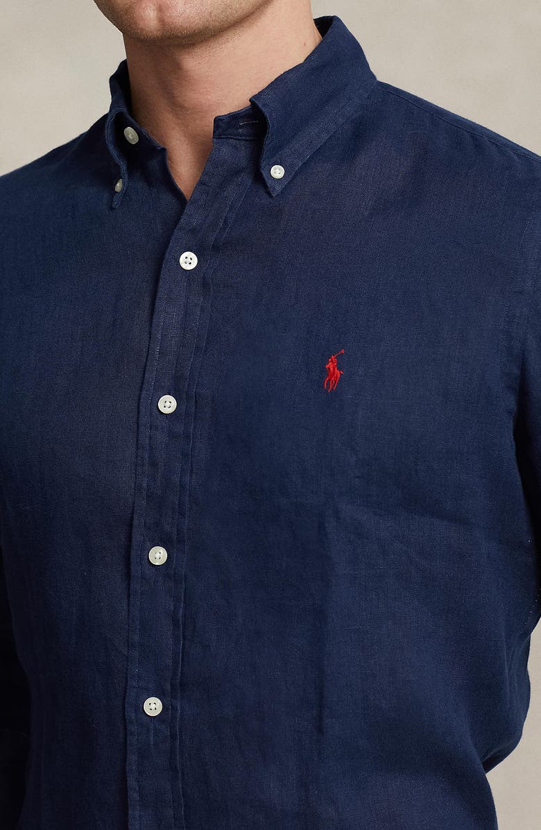 Polo Ralph Lauren Slim Fit Linen Button-Down Shirt | Nordstromrack