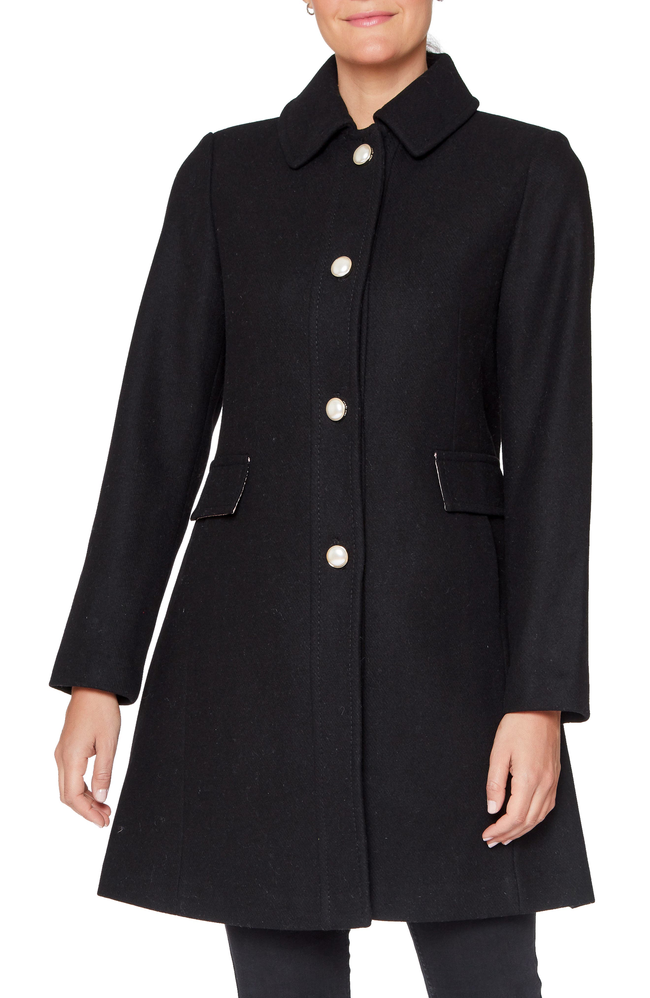 Kate Spade New York pearl button reefer jacket | Nordstrom