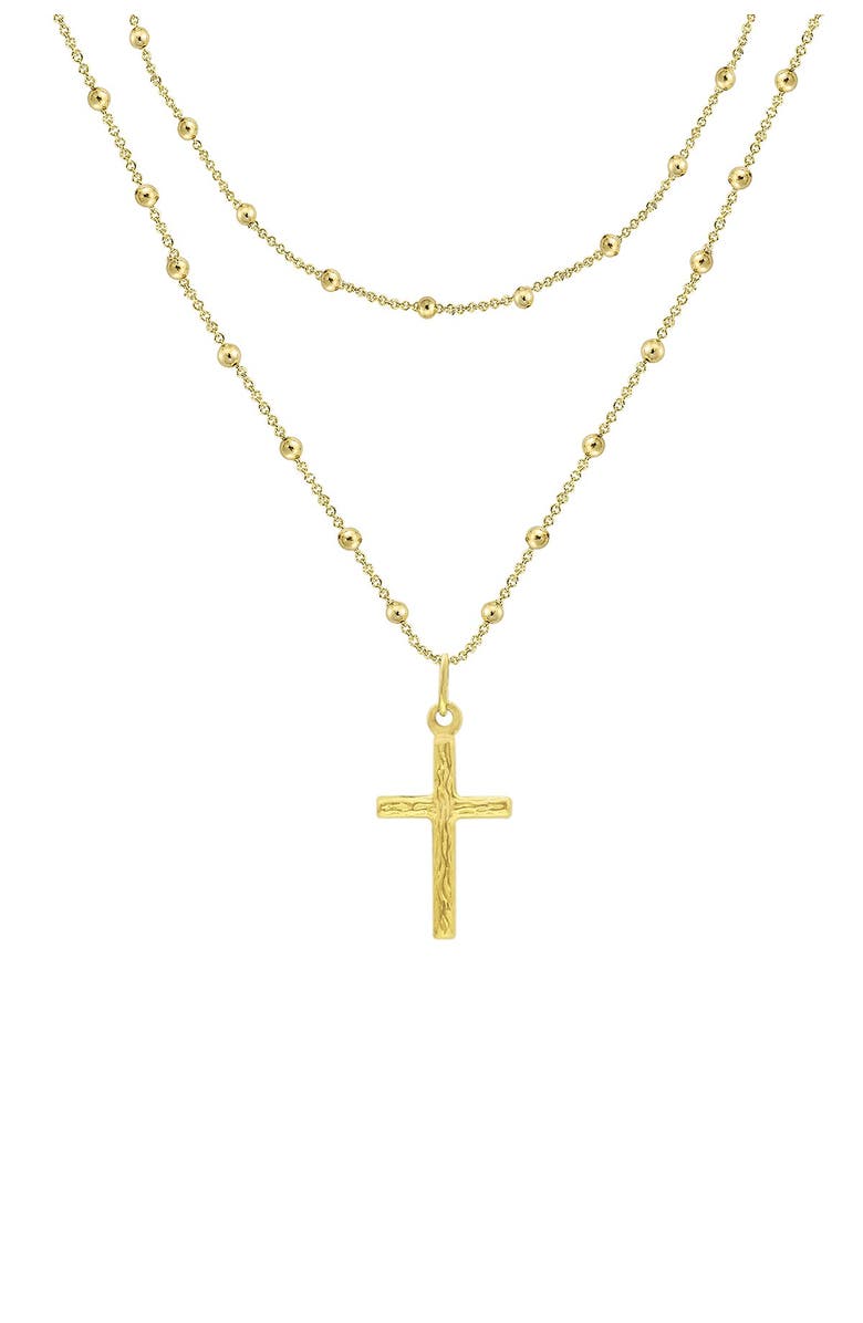 SAVVY CIE JEWELS 14K Yellow Gold Vermeil Italian Rosary Bead Layer ...