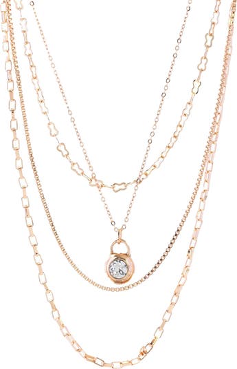 SAACHI Crystal Layered Chain Necklace | Nordstromrack