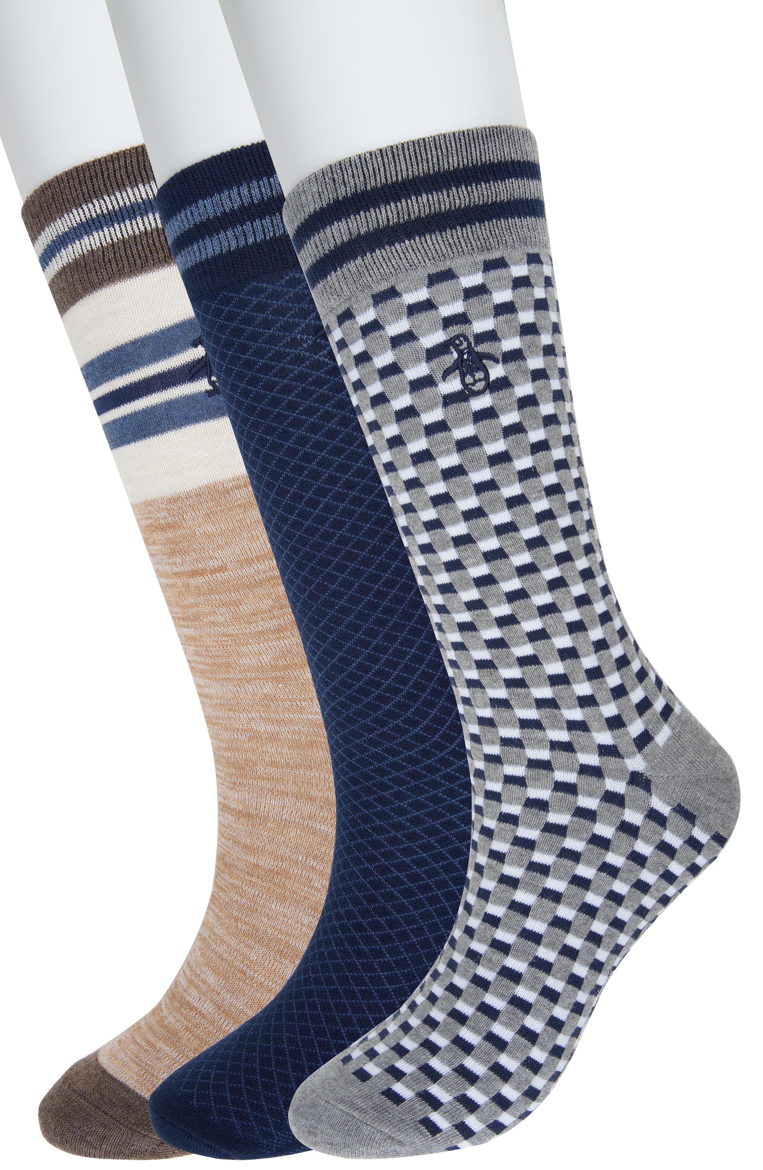 Original Penguin Colby Geo 3-Pack Crew Socks | Nordstromrack