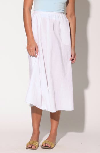 Walter Baker Sharon Cotton & Linen Midi Skirt | Nordstromrack