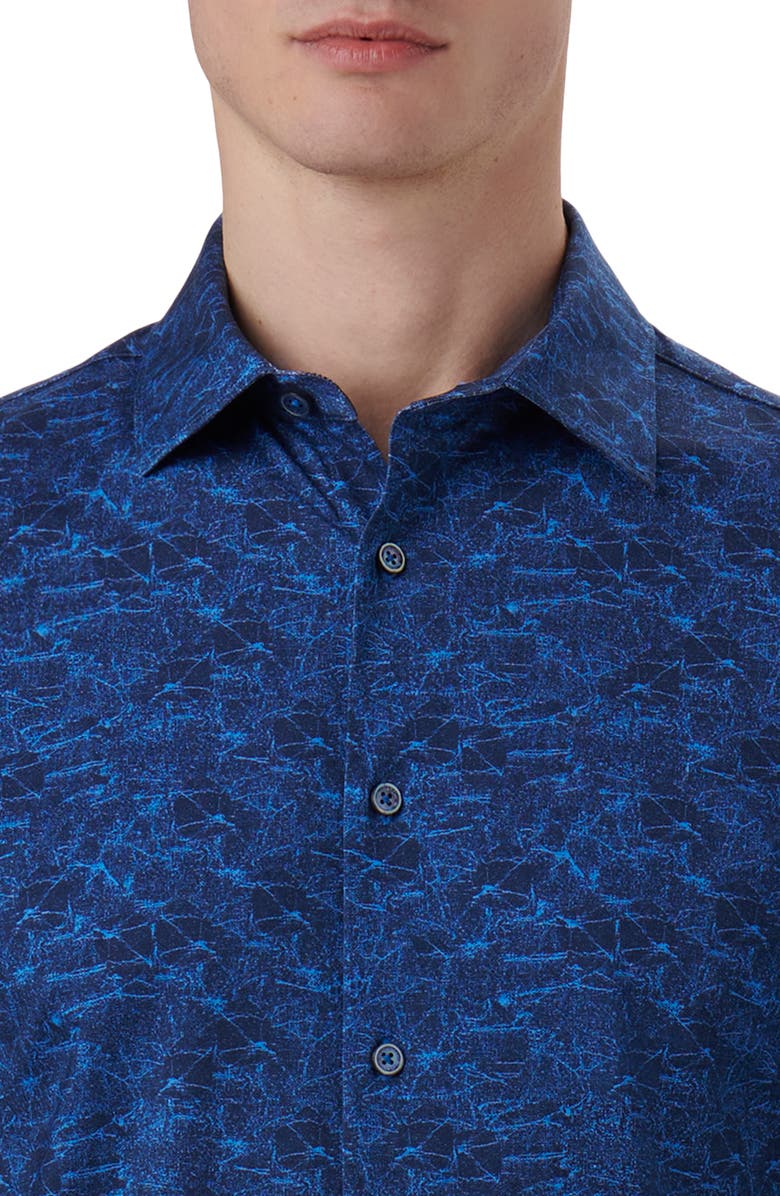 Bugatchi James OoohCotton® Marble Print Button-Up Shirt | Nordstromrack