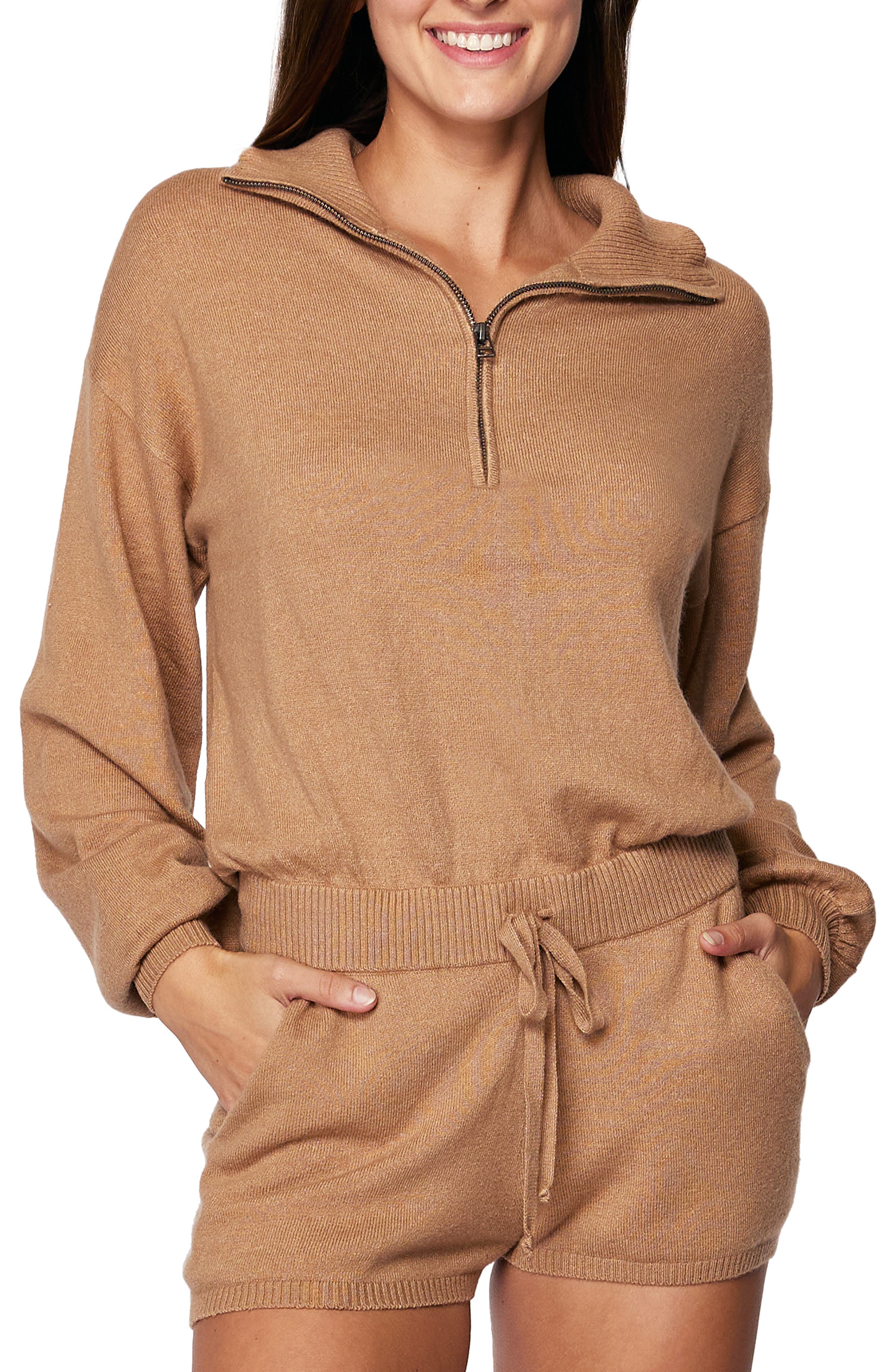 Quarter Zip Long Sleeve Sweater Romper (Women) | Nordstromrack