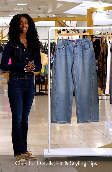 EDIKTED Korie Barrel Leg Low Rise Jeans | Nordstrom