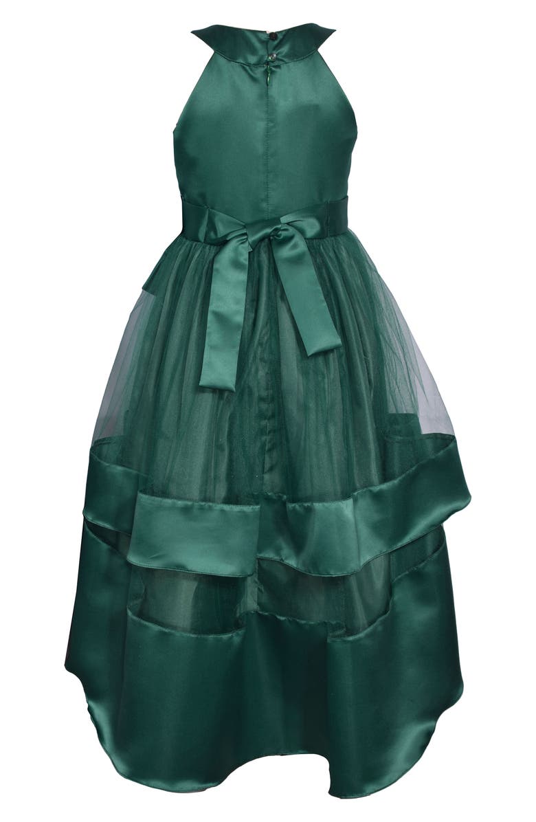 Iris & Ivy Kids' Rhinestone Trim Satin & Mesh High-Low Party Dress ...