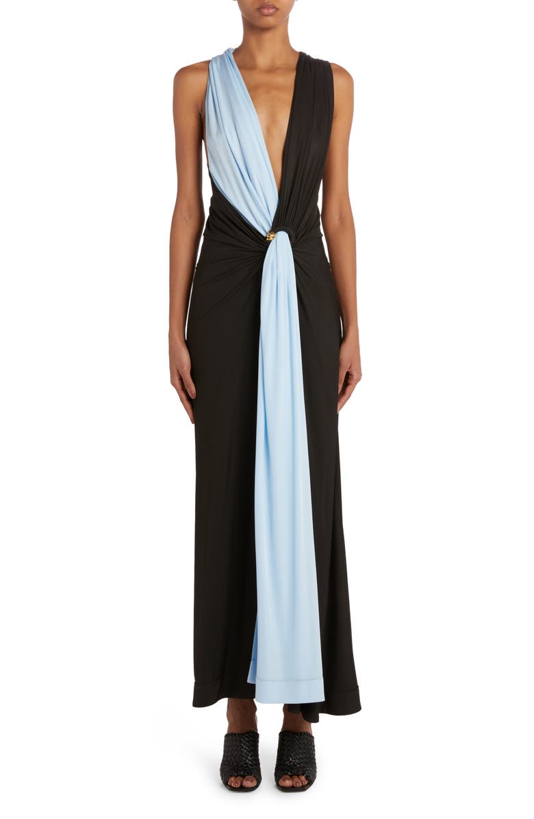 Bottega Veneta Colorblock Twist Front Jersey Dress | Nordstromrack