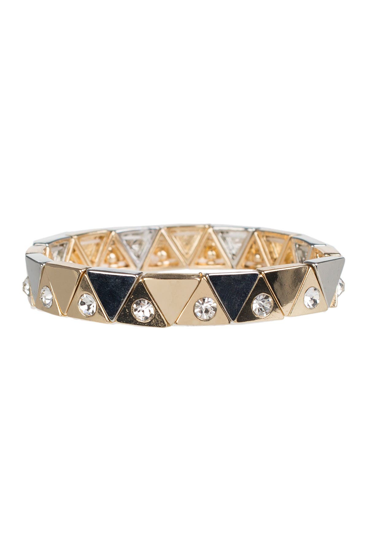 JARDIN Brass & Crystal Triangle Stretch Bracelet | Nordstromrack