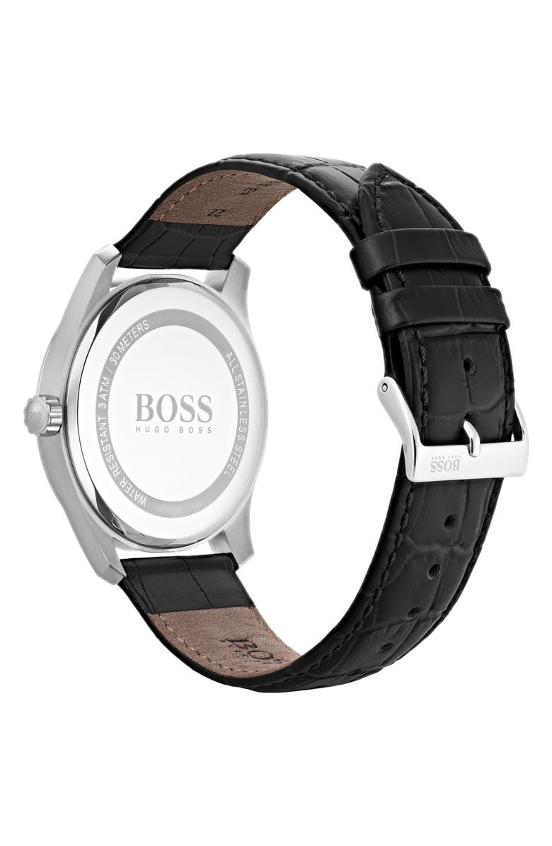 BOSS Master Classic Leather Strap Watch, 41mm | Nordstromrack
