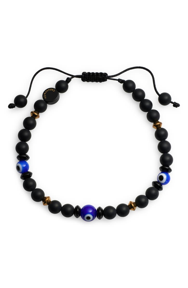Caputo & Co. Men's Trinity Evil Eye Beaded Slide Bracelet | Nordstromrack