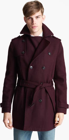 Topman Double Breasted Wool Blend Trench Coat | Nordstrom