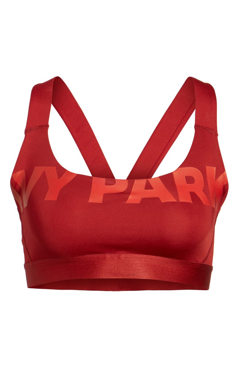 IVY PARK® Logo Mesh V-Back Sports Bra | Nordstromrack