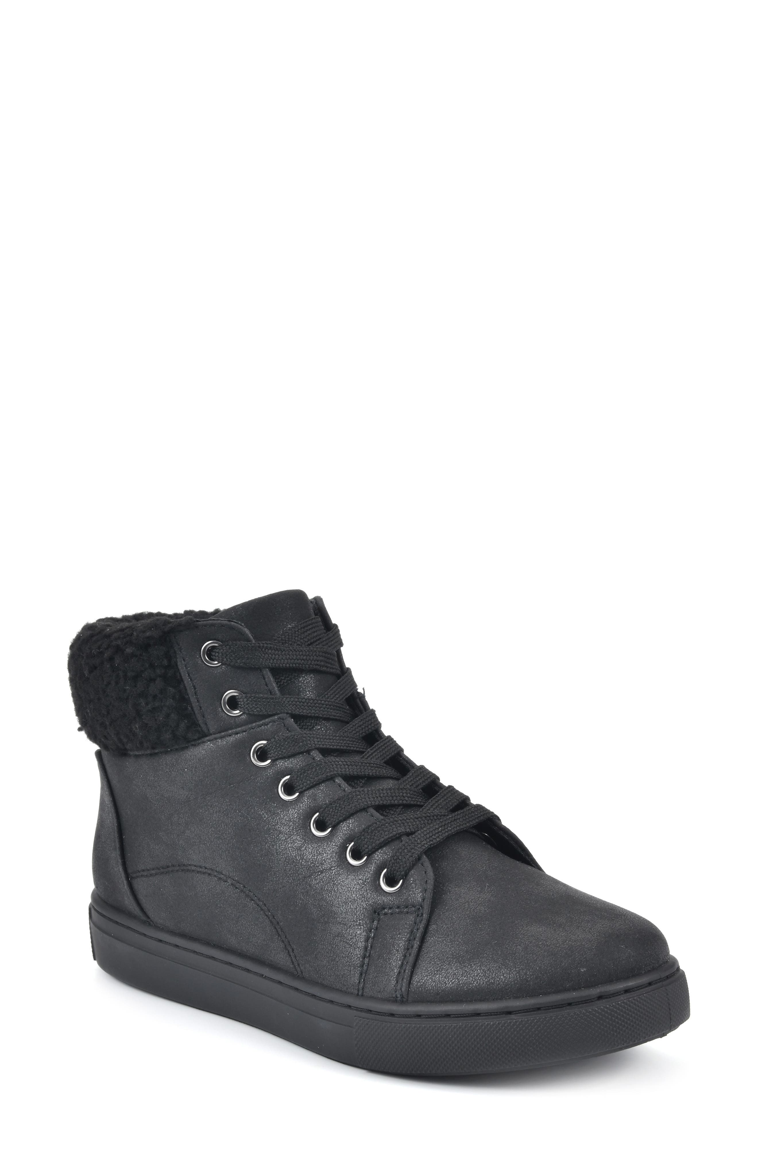 CLIFFS BY WHITE MOUNTAIN Bronnie Faux Shearling Cuffed Sneaker Bootie ...