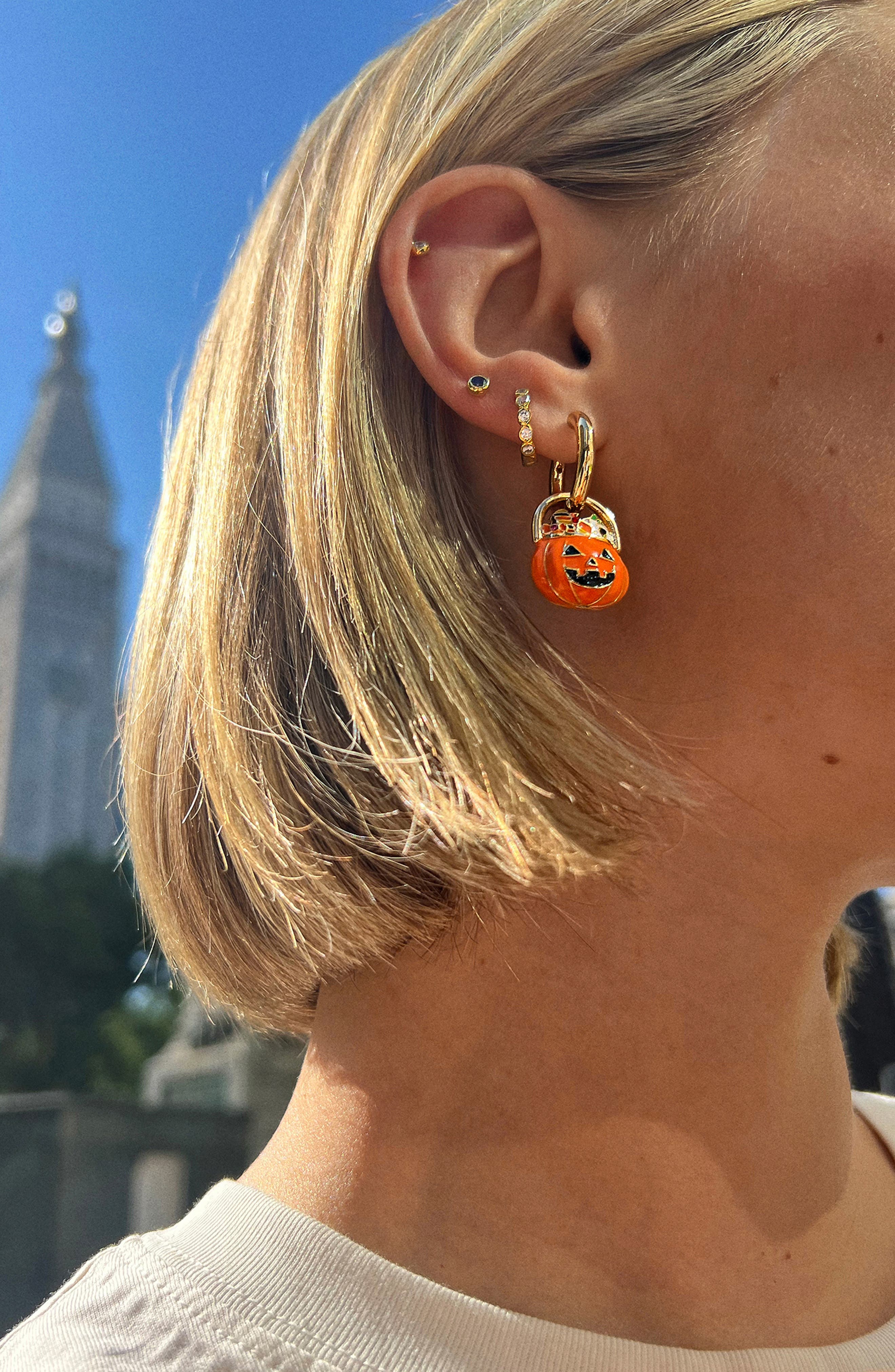 BaubleBar Laughing Jack Drop Huggie Hoop Earrings | Nordstrom