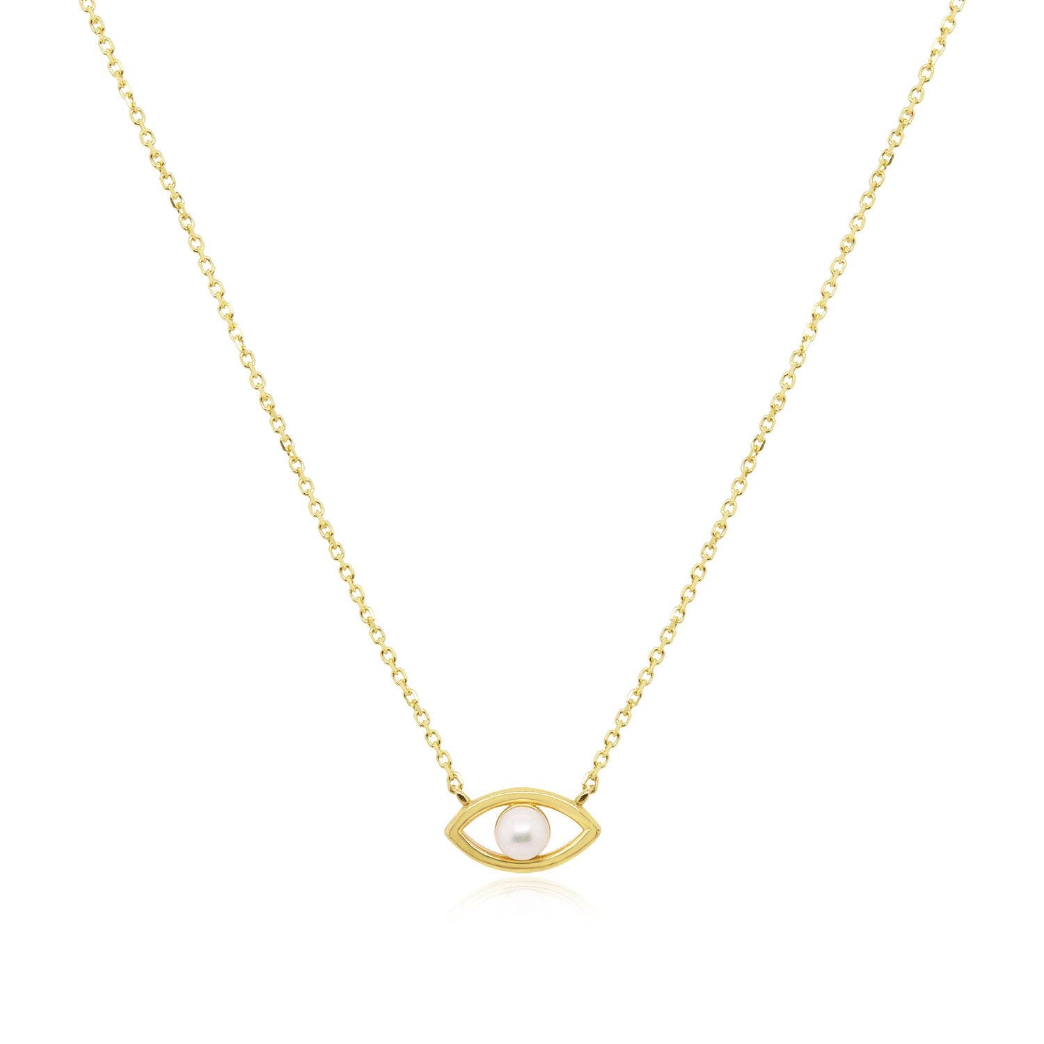 The Lovery Fine Jewelry Evil Eye Pearl Necklace | Nordstrom