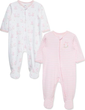 Little Me Cuddly 2-Pack Assorted Organic Cotton Footies | Nordstromrack